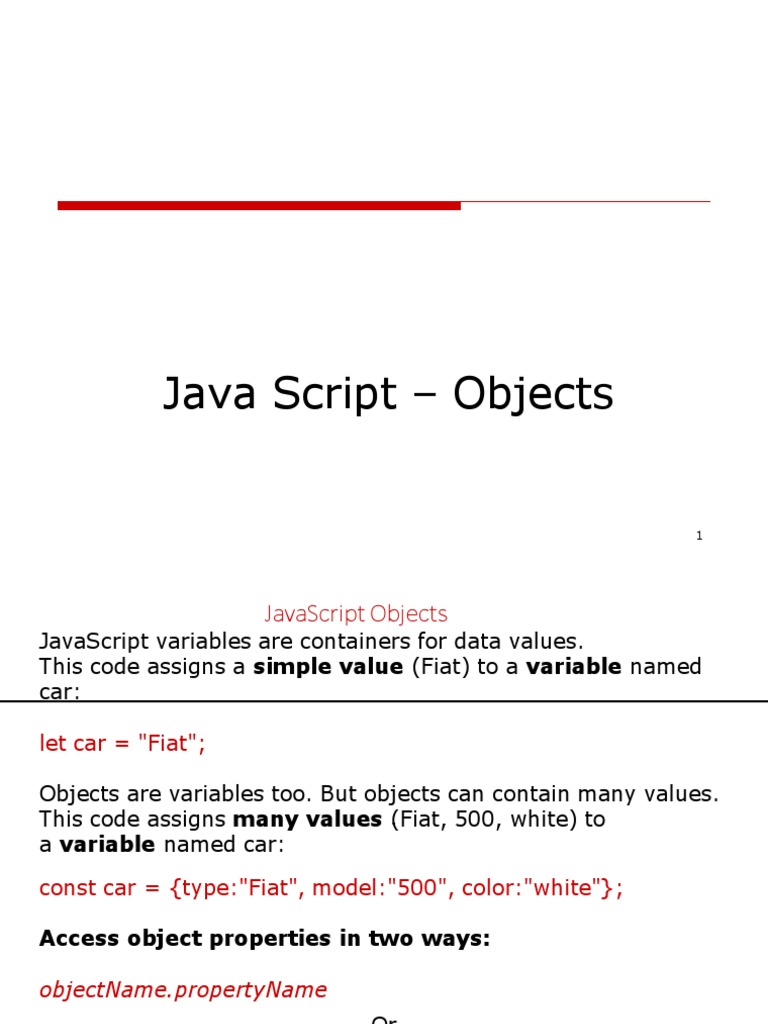 JS Objects PDF | PDF