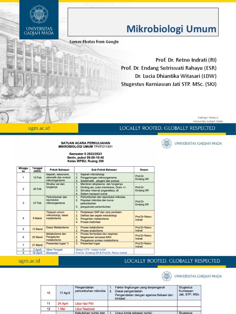 2023 - 1 - Mikrobiologi Umum - Pendahuluan - Taksonomi - Identifikasi - ESR - 13feb PDF ...