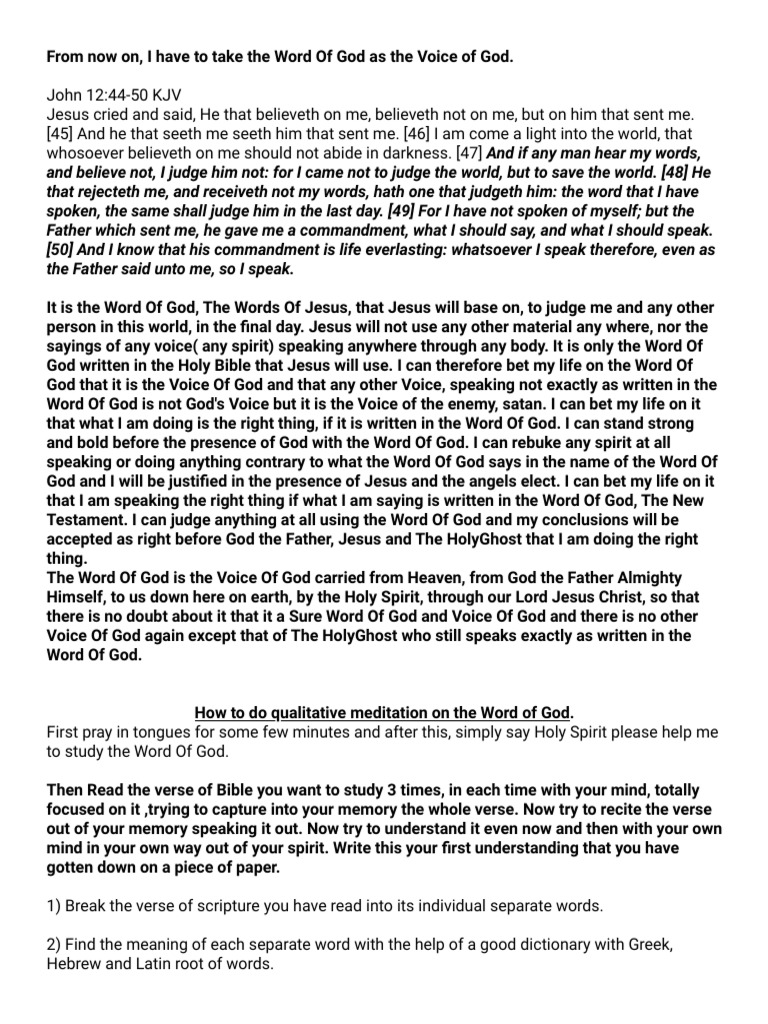 In-Depth Study of The Word of God | PDF | Logos (Christianity) | God ...