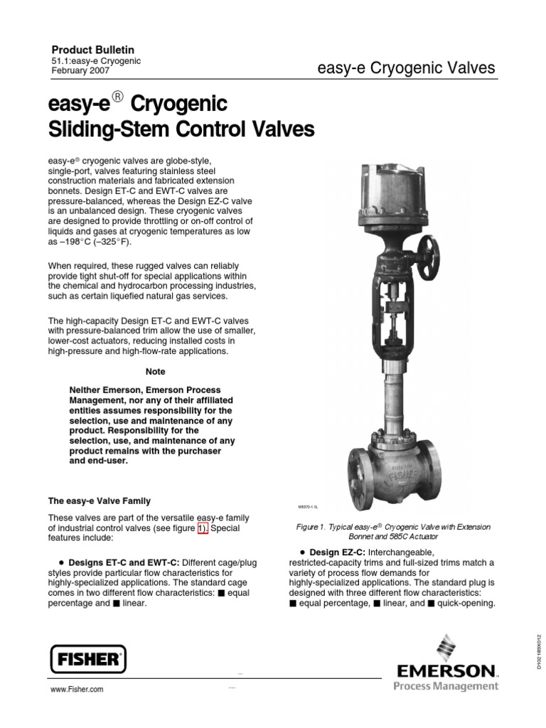 Cryogenic Control Valves: Product Bulletin on easy-e Cryogenic Valves ...