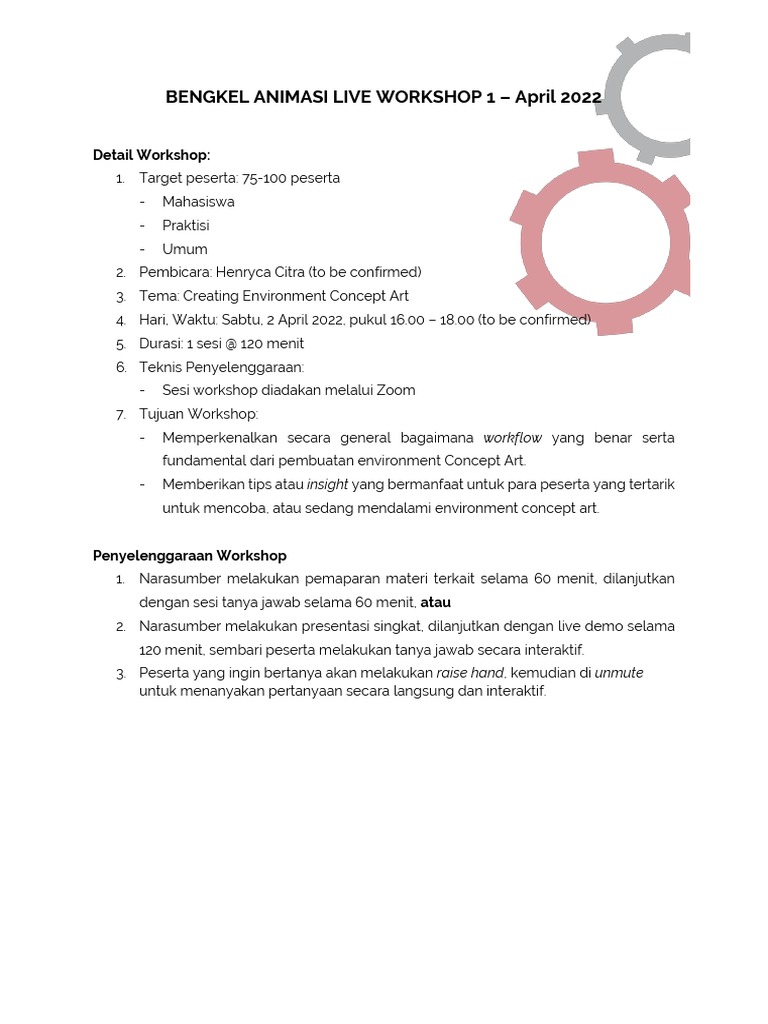 Bengkel Animasi Live Workshop 1 PDF | PDF