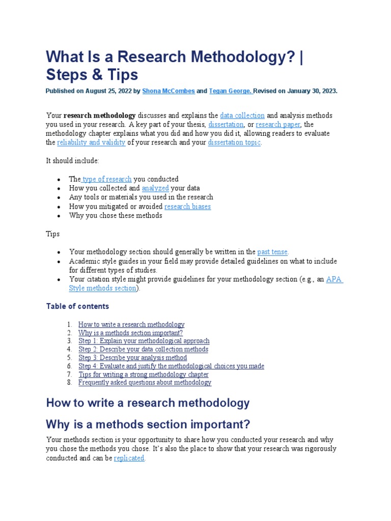 What Is a Research Methodology | PDF