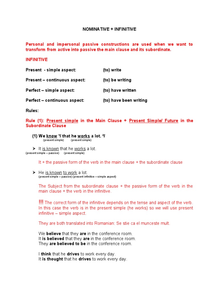 Nominative + Infinitve | PDF | Languages | Foreign Language Studies