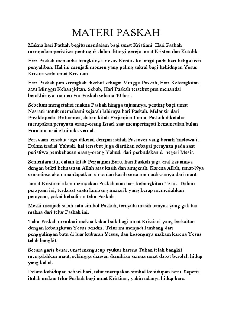 Materi Paskah | PDF