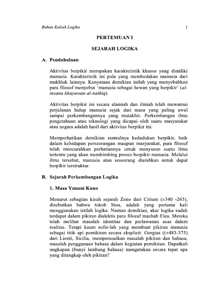 1) Sejarah Dan Arti Logika PDF | PDF 1) Sejarah Dan Arti Logika PDF | PDF