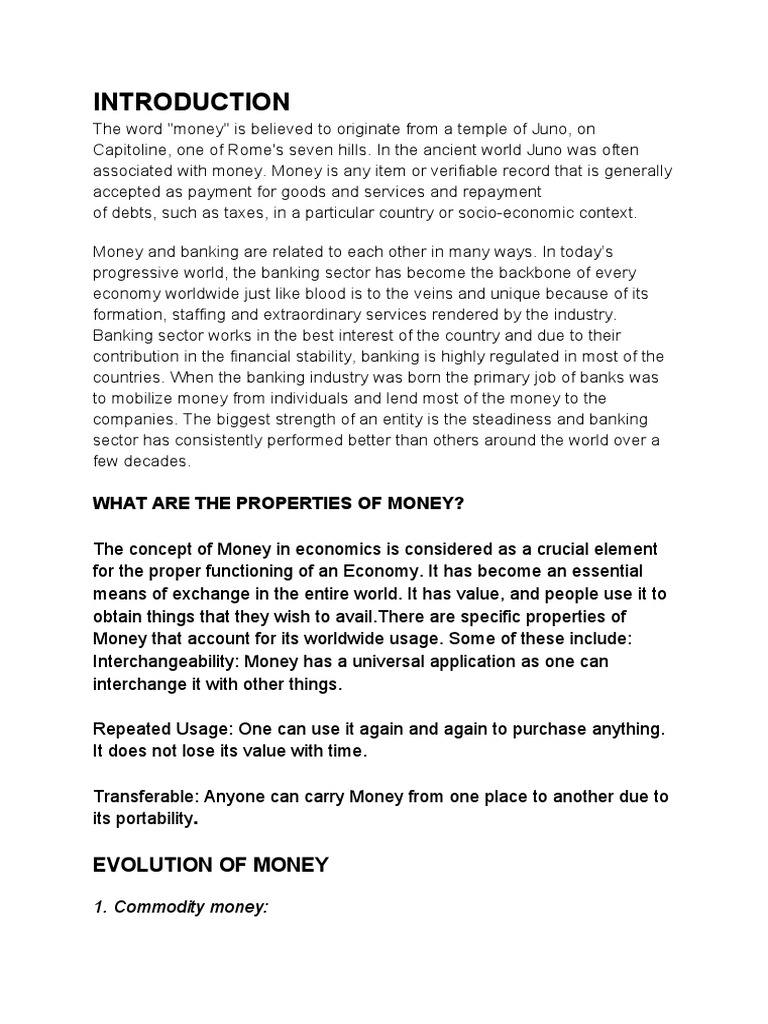 Introduction to Money and Its Evolution | PDF | Money | Money Supply