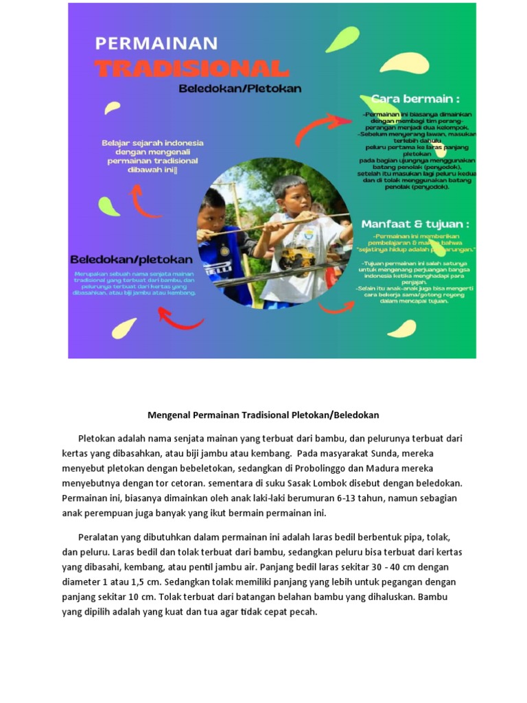 Mengenal Permainan Pletokan Tradisional | PDF