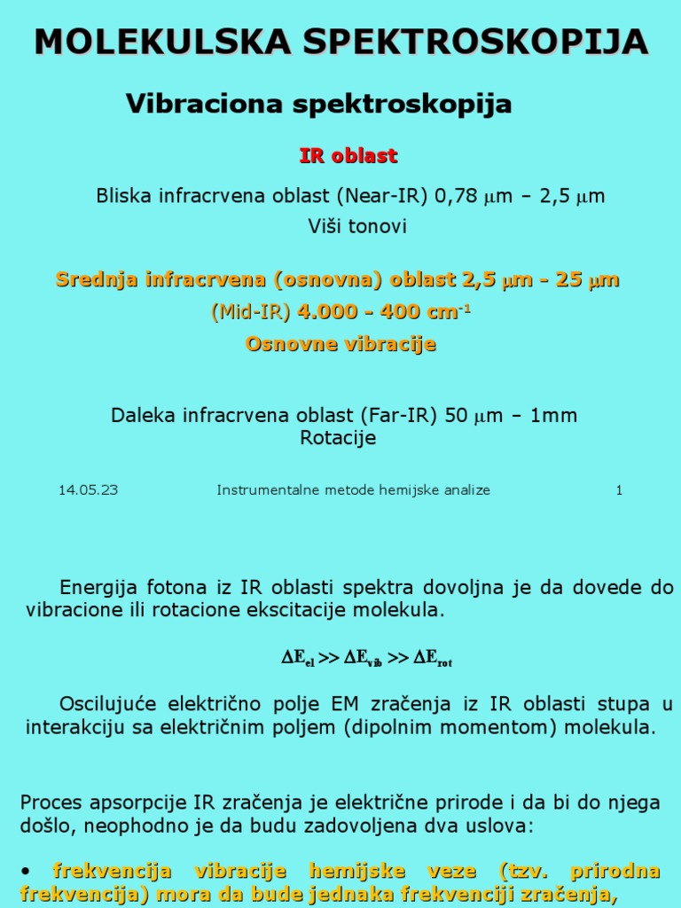 Vibraciona Spektroskopija | PDF