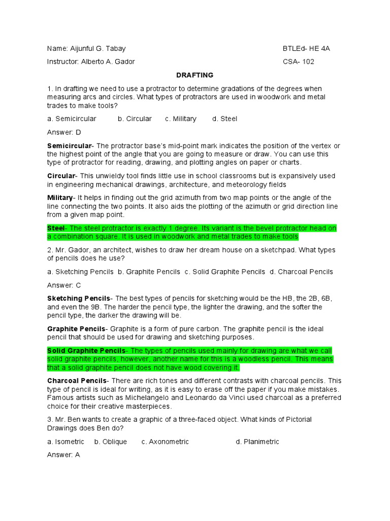 Drafting Aijunful Tabay | PDF