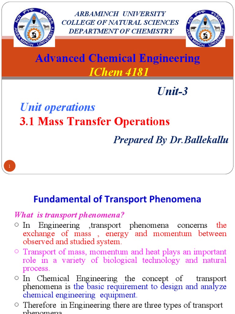 Unit-3 Mass Transfer Operation1 | PDF | Diffusion | Transport Phenomena