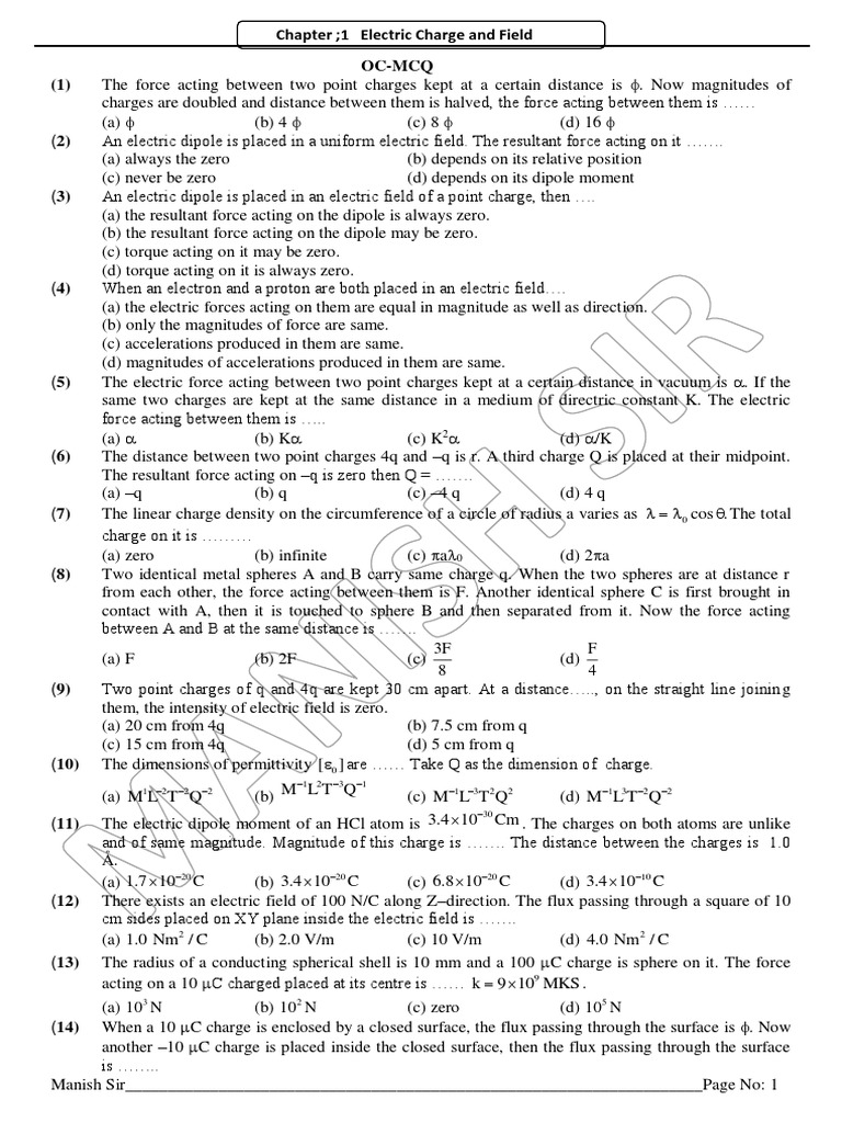 MCQ BOOK 1-With Sol PDF | PDF | Electron | Proton