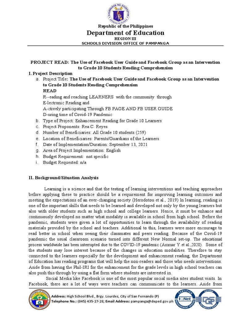 Project READ 1 | PDF