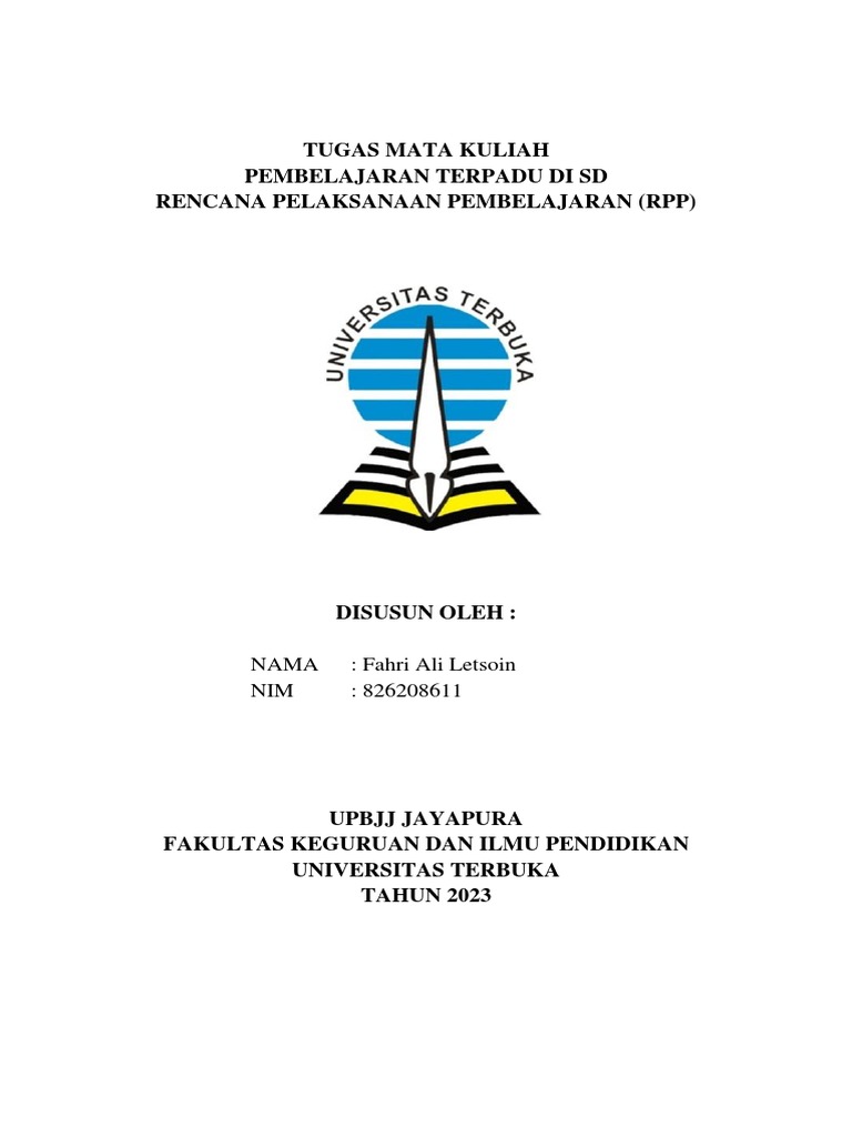 RPP Pembelajaran Terpadu SD | PDF