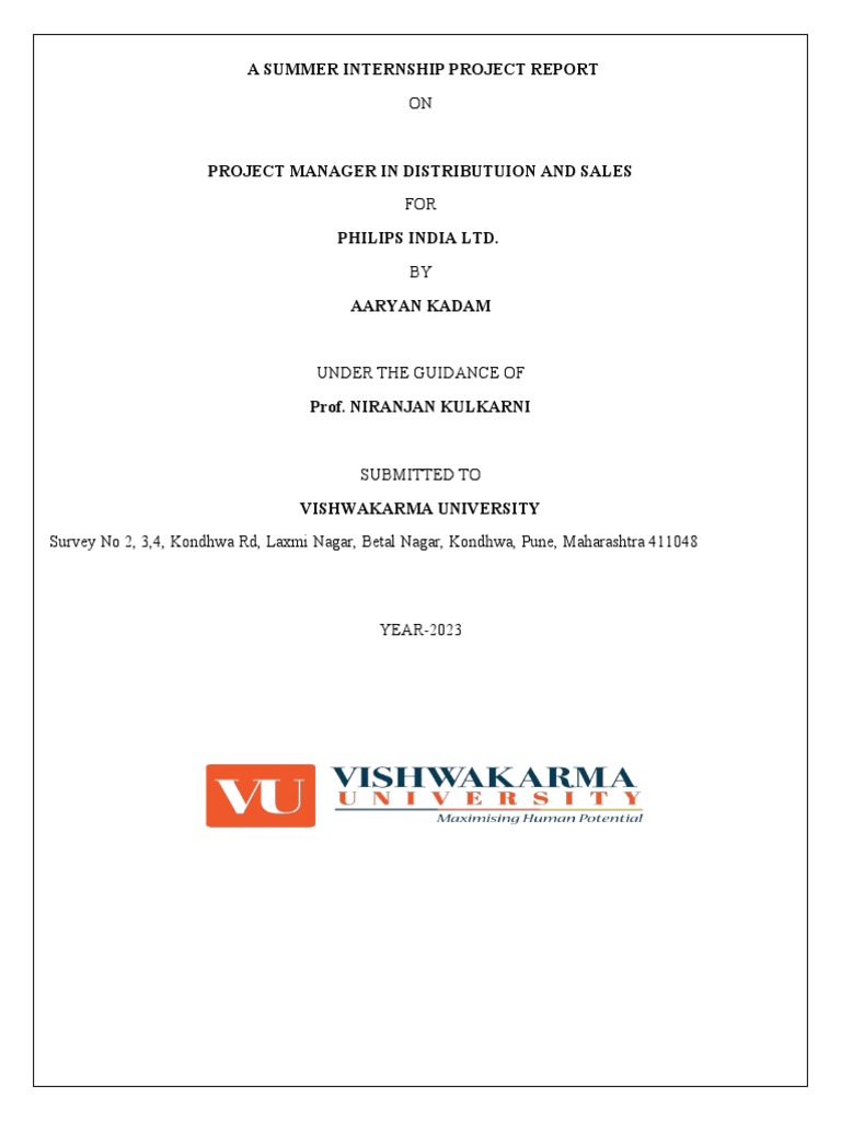 A Summer Internship Project Report | PDF | Career And Technical ...