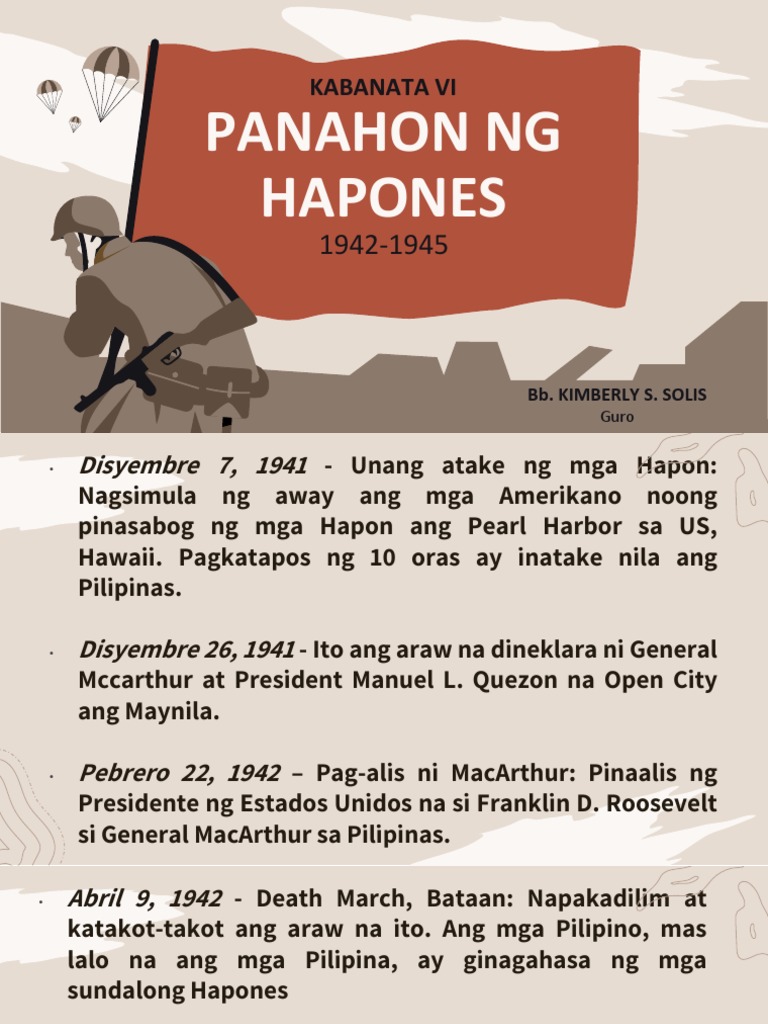 FILPAN030 - K6 - Panahon NG Hapones | PDF