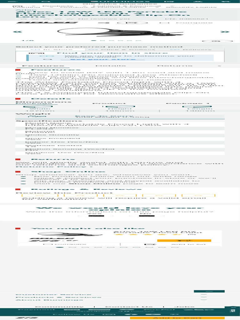 Arlec 15W LED Portable Flood Light | PDF