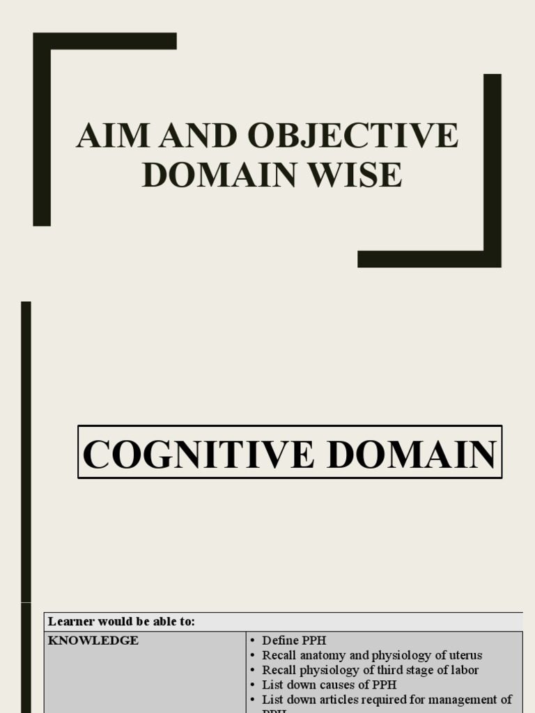 Aim and Objective Domain Wise | PDF