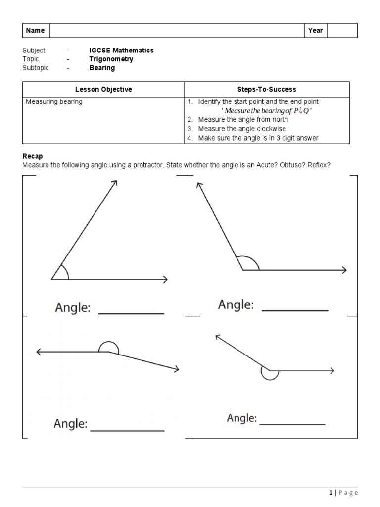 Trigonometry Bearings Guide | PDF