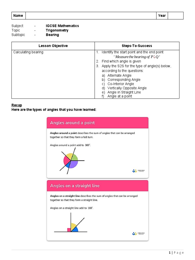 Calculating Bearings in Trigonometry | PDF
