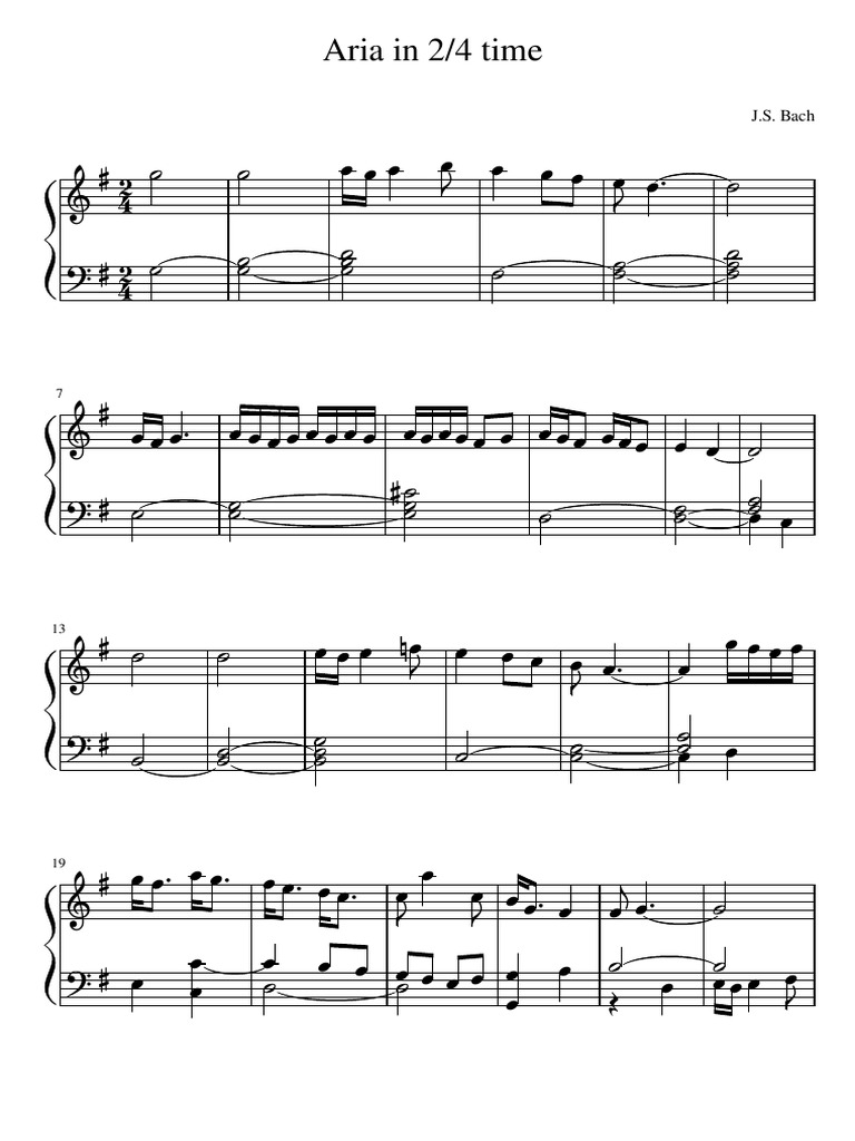 Easy Bach Aria Sheet Music | PDF | Musical Compositions | Classical Music
