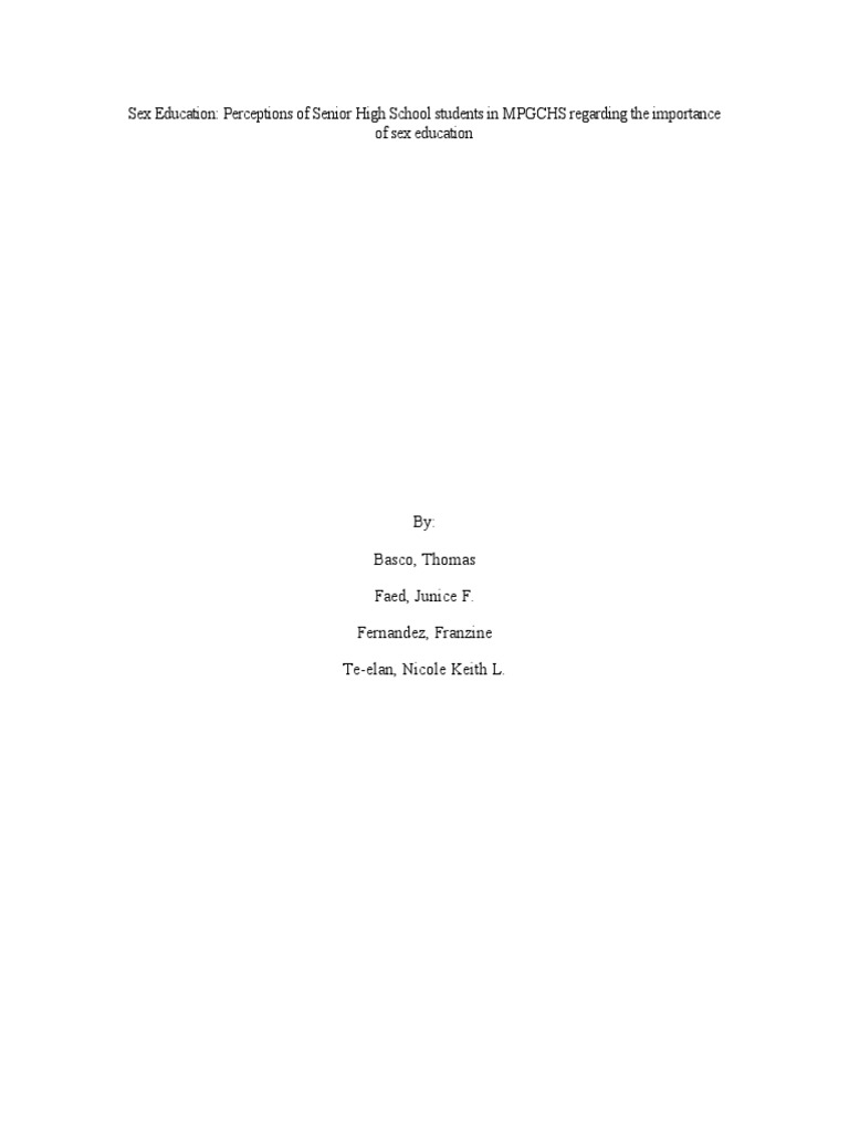 Draft 2 Pdf Sex Education Human Sexuality