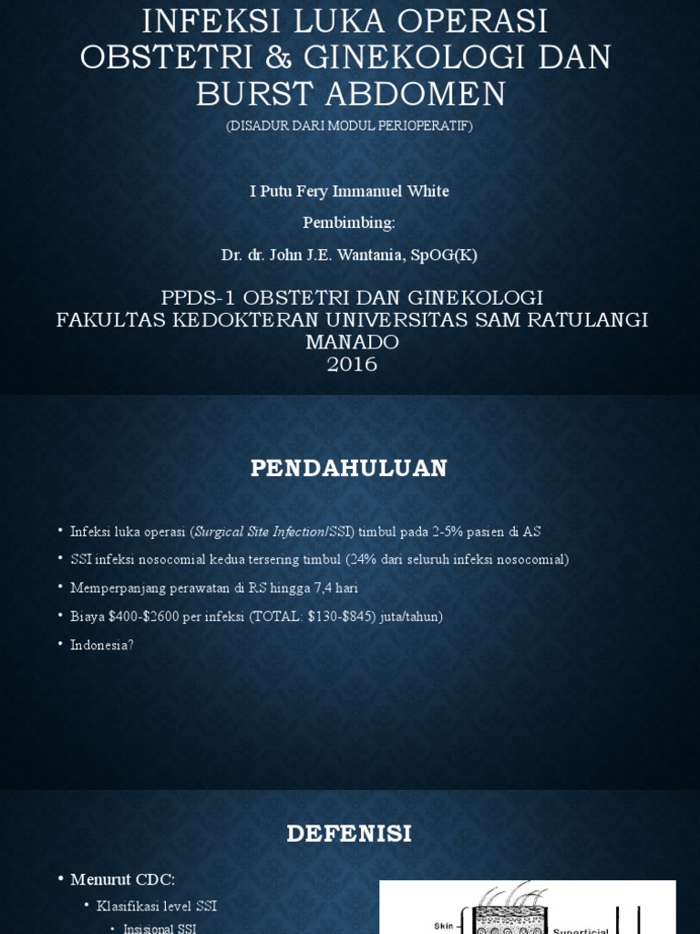 INFEKSI LUKA OPERASI Obstetri Dan Ginekologi - Dehisensi | PDF