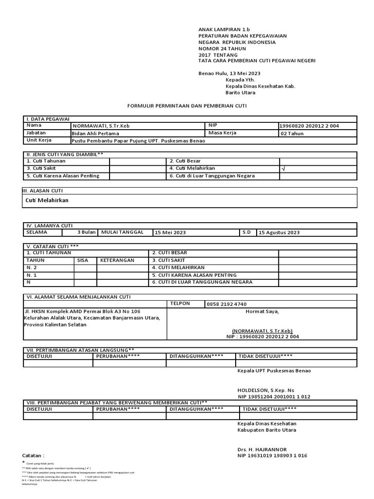 Usul Cuti Norma | PDF