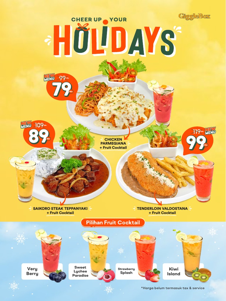 Giggle Box Menu Highlights | PDF | Pancake | Steak