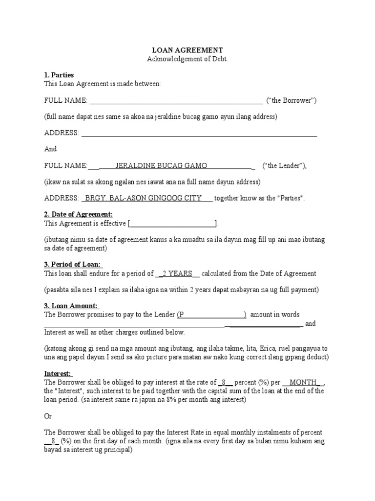 Simple Loan Agreement2 | PDF