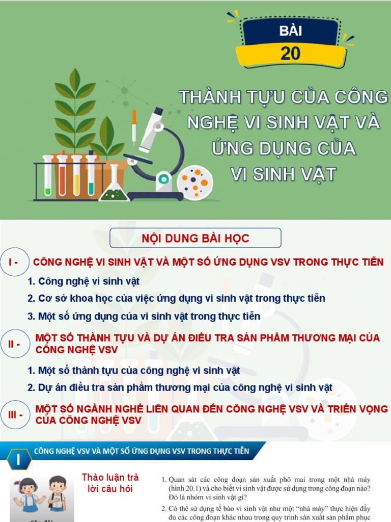 Bài 20-Thành tựu công nghệ VSV và ứng dụng | PDF