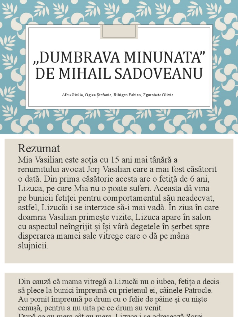 Dumbrava Minunata | PDF