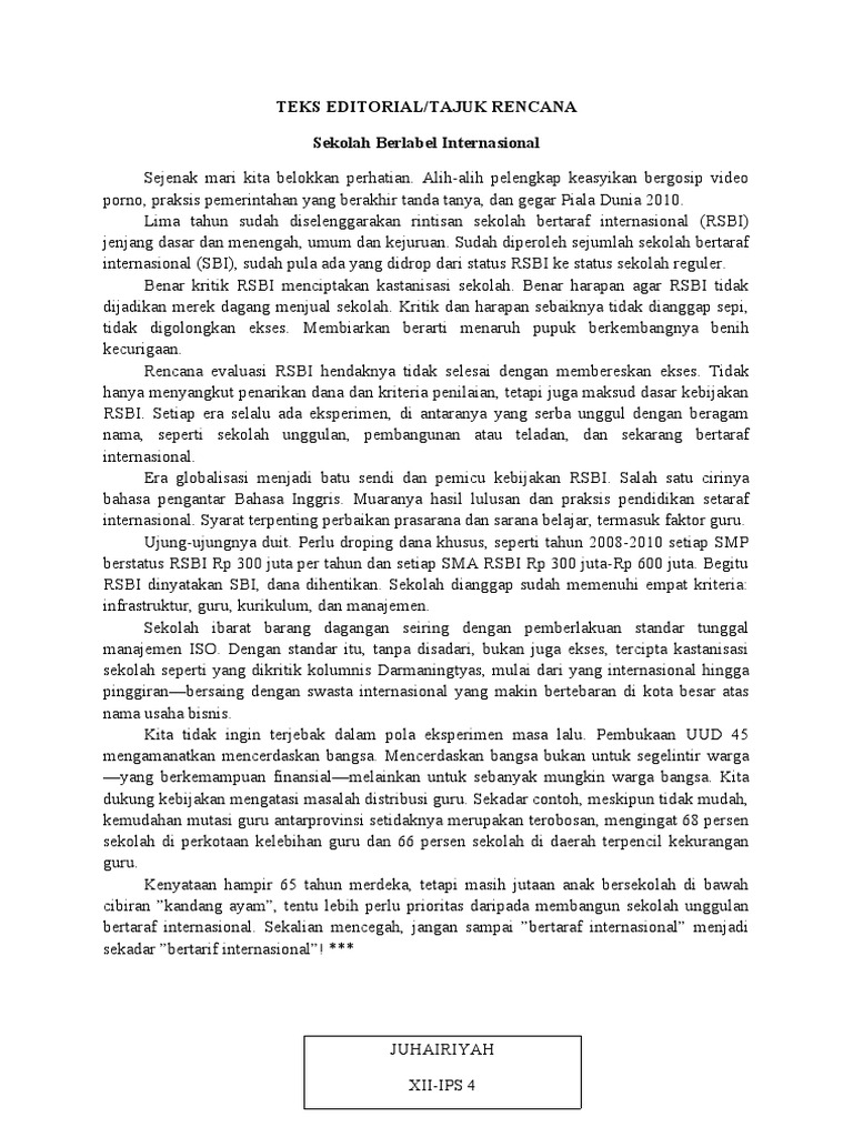 Teks Editorial | PDF