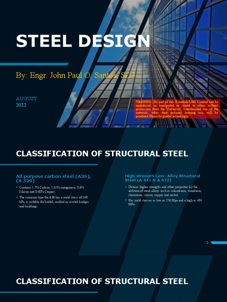 Steel Design Intro | PDF | Steel | Structural Steel