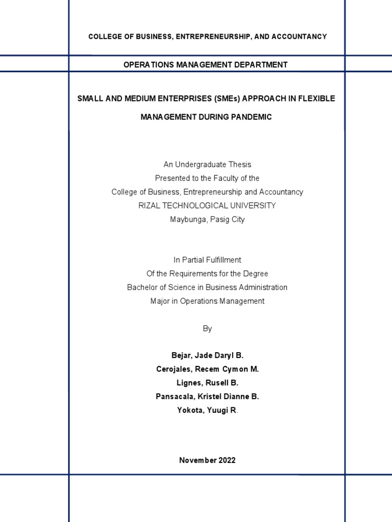 Revised Thesis 3 | PDF | Small And Medium Sized Enterprises | Entrepreneurship