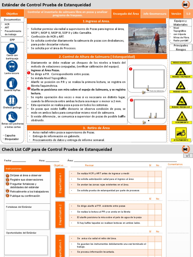 Estándar Control de Estanqueidad en Pozas | PDF