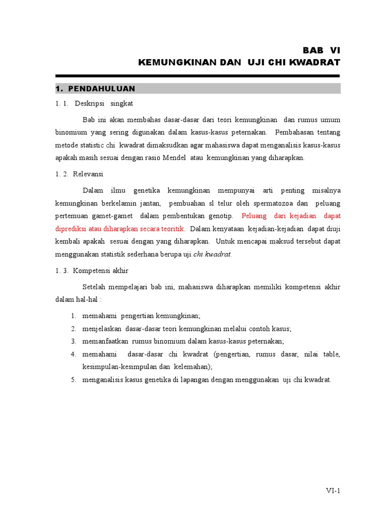 6-7. Kemungkinan Dan Uji Chi Kwadrat | PDF