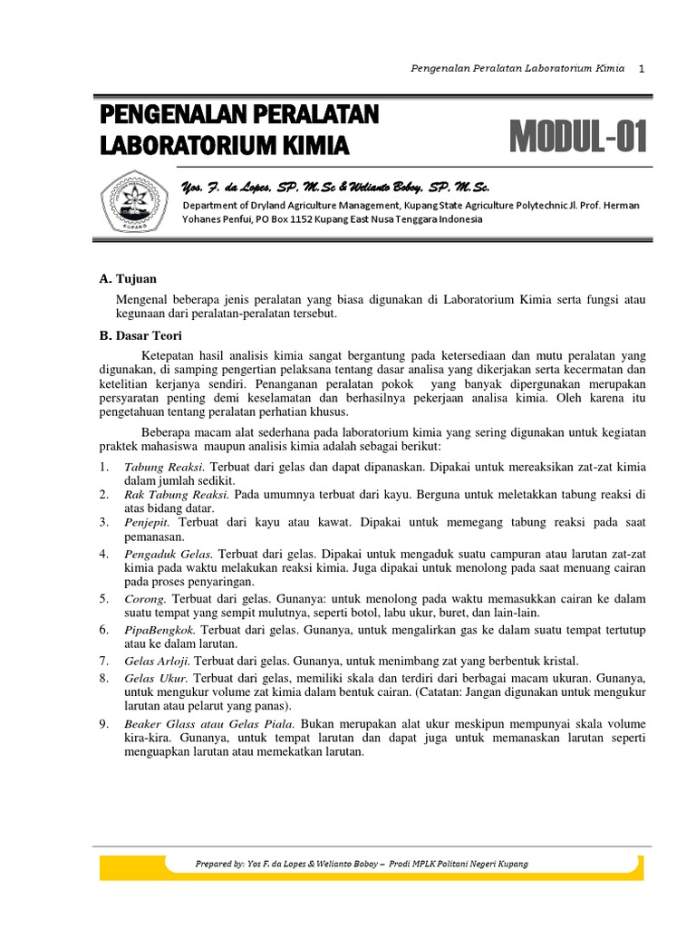 001 Pengenalan Peralatan Laboratorium Kimia | PDF