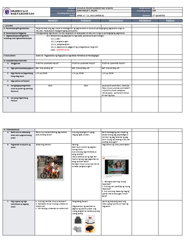 DLL - Esp 6 - Q3 - W10 | PDF