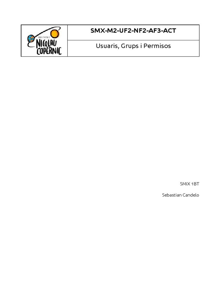 Smx-M2-Uf2-Nf2-Af3-Act - Usuaris Grups I Permisos | PDF