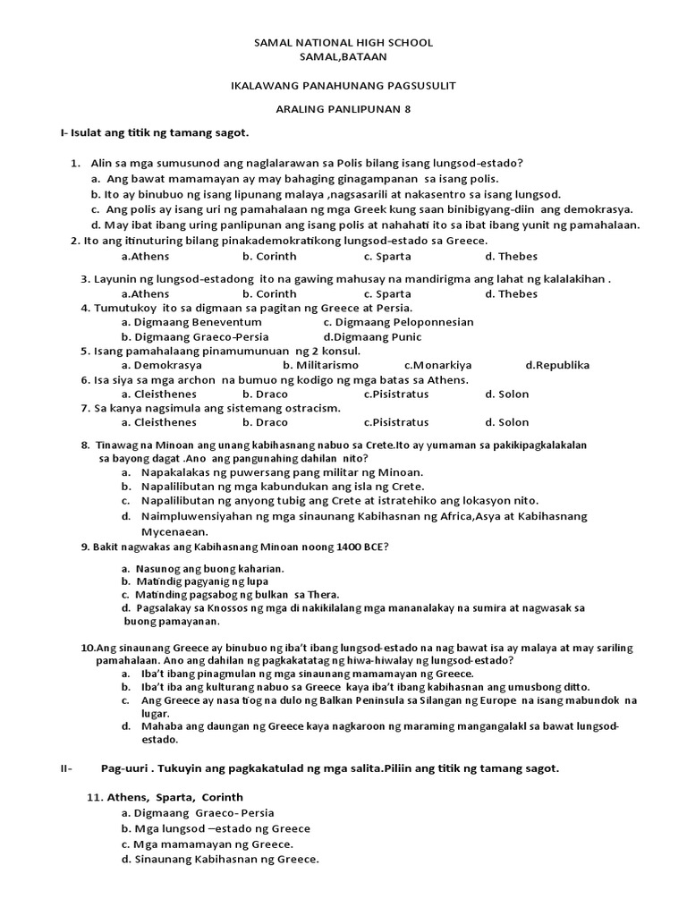 Second Periodical Test | PDF