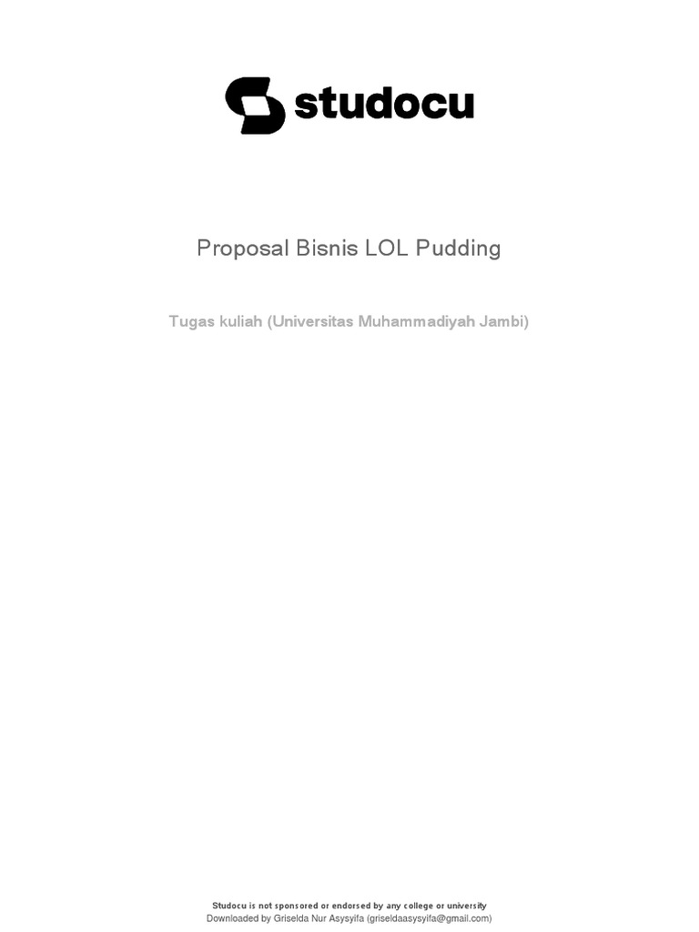 Proposal Bisnis Lol Pudding | PDF