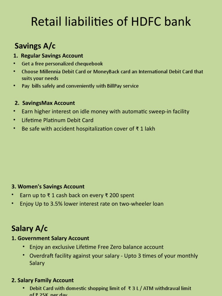 Retail Liabilities of HDFC Bank | PDF