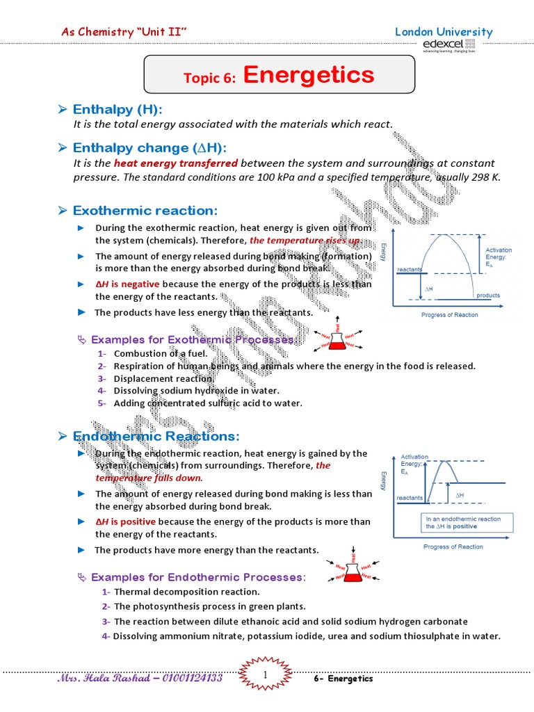Enthalpy Changes in Chemical Reactions | PDF | Chemical Reactions ...