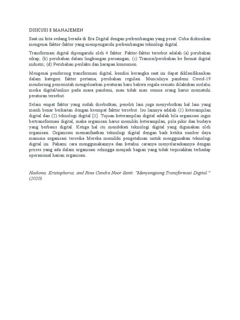 DISKUSI 8 MANAJEMEN.docx | PDF