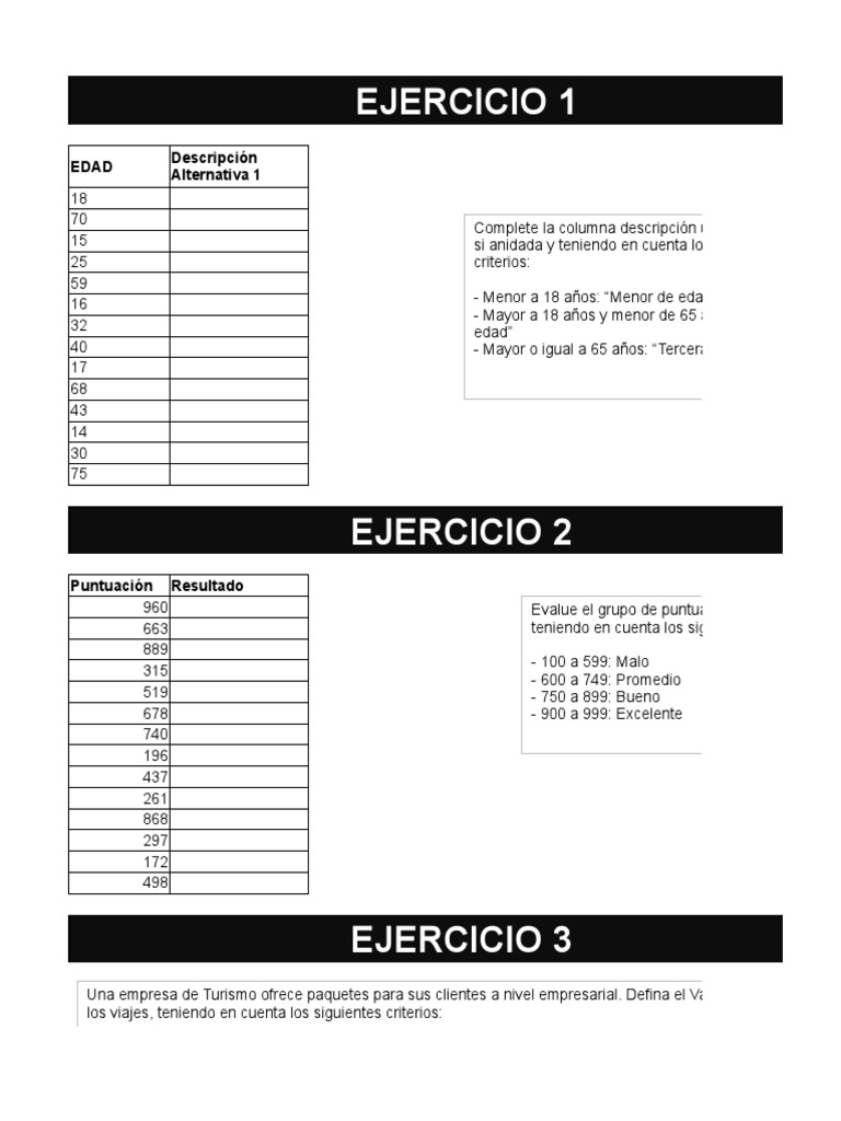 Ejercicio - Función Si Anidada, Complementos O - Y | PDF | Fabricantes ...