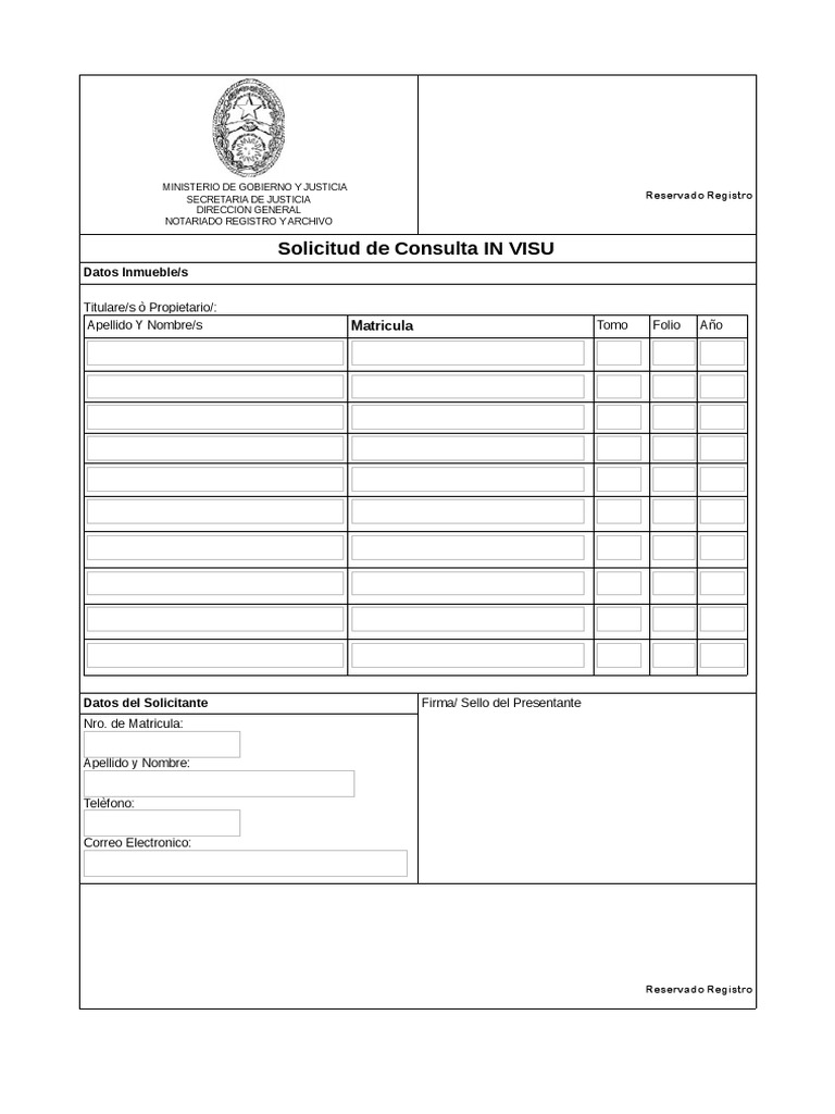 Solicitud de IN VISU PDF | PDF