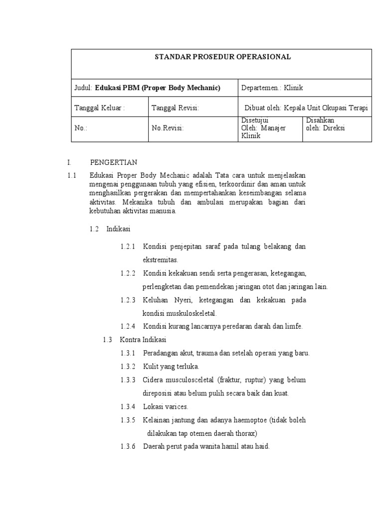 SOP Edukasi PBM | PDF