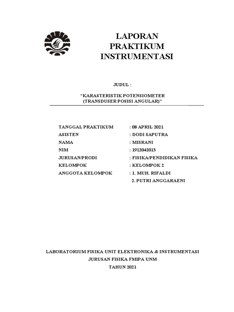 Laporan Instrumentasi Unit 3 | PDF | Sains & Matematika