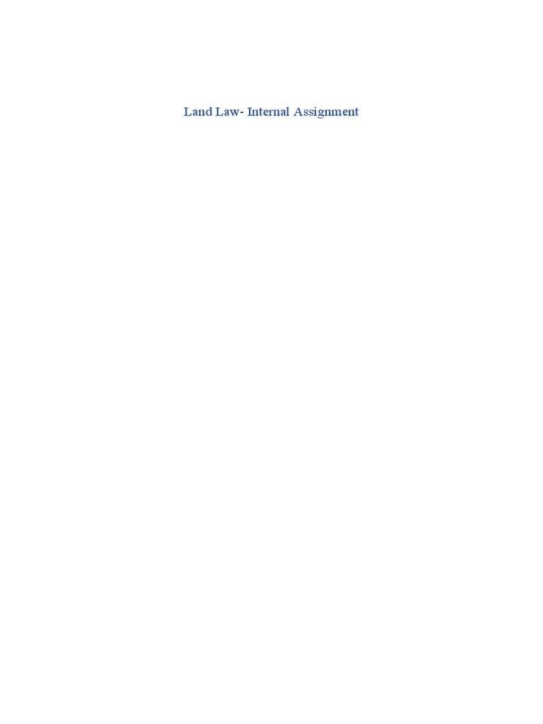 Land Law Internal Assignment 2year - Sem-04 - LLB | PDF | Eminent Domain | Agriculture