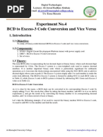 BCD to Excess-3 Code Conversion Guide | PDF